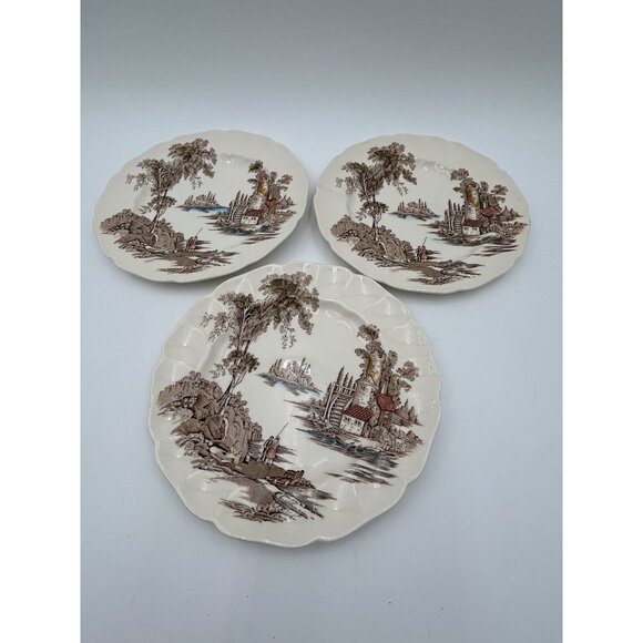 Johnson Brothers | Dining | Set Of 3 Johnson Bros The Old Mill Round ...